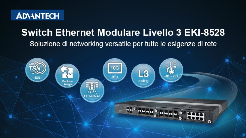 Advantech lancia gli switch Ethernet modularizzati EK - 研华