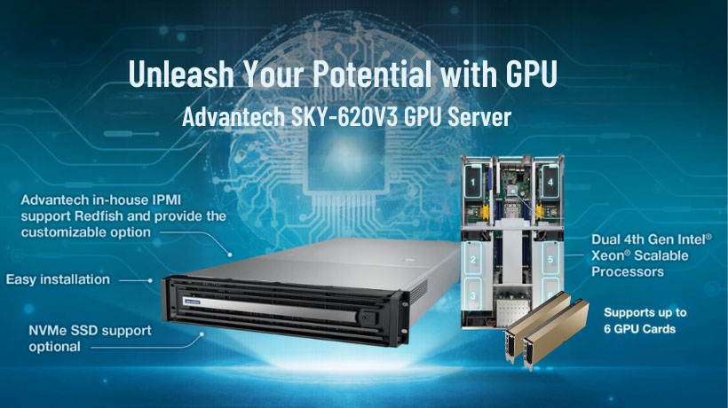 Advantech ra mắt máy chủ GPU SKY-620V3 2U với 6 GPU - 研华